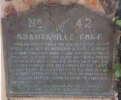 Grantsville Fort Utah Historical Markers On