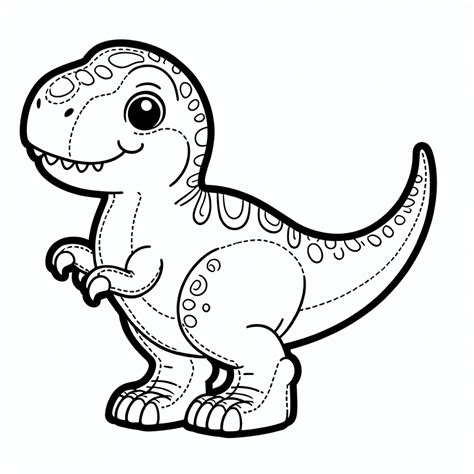 Cute T Rex Coloring Page Gogo Coloring
