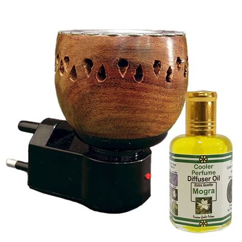 Wooden Electric Camphor Diffuser For Home Fragrance With One 25ml Diff