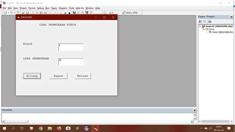 Contoh Pemograman Sederhana Visual Basic