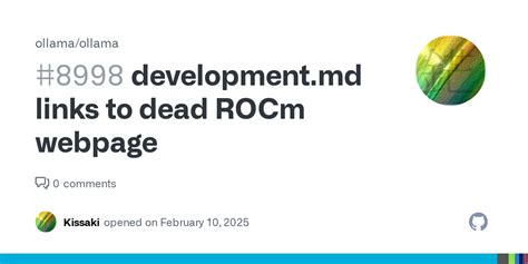 Developmentmd Links To Dead Rocm Webpage · Issue 8998 · Ollamaollama