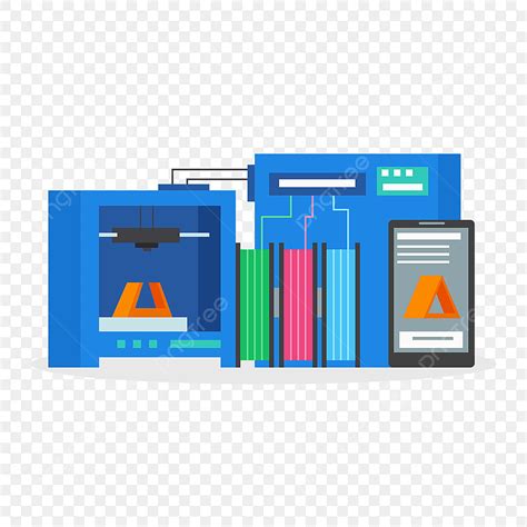 3d 인쇄 기술 프린터 스마트 폰 그림 종이 일러스트 3d 인쇄 과학 기술 Png 일러스트 및 벡터 에 대한 무료