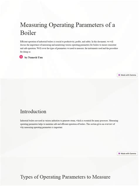 measuring operating parameters of a boiler pdf boiler calibration
