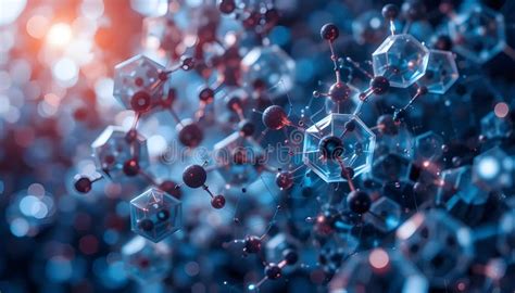 Abstract Hexagonal Molecular Structures In A Futuristic Technology And