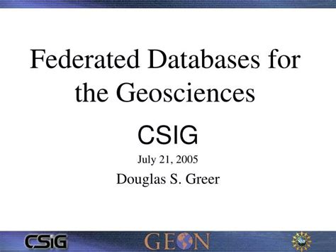 ppt federated databases for the geosciences powerpoint presentation