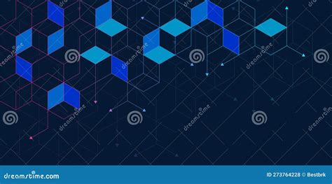 The Graphic Design Element And Abstract Geometric Background With Isometric Digital Blocks