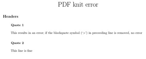 R What Causes A Pandoc Document Conversion Error When Blockquote