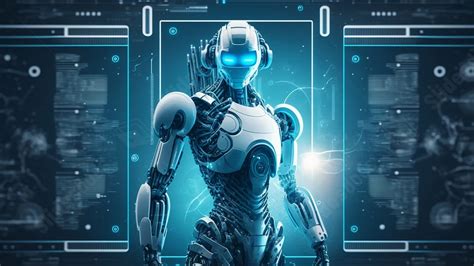 robot blue light technology artificial intelligence future robot powerpoint background for free
