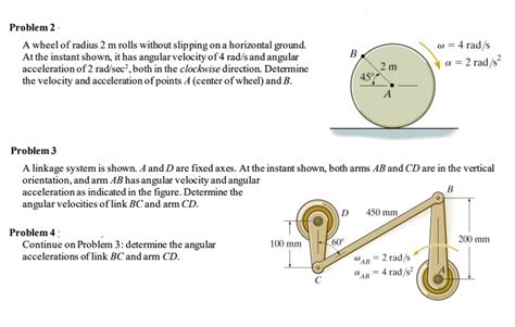 solved problem 2 a wheel of radius 2 m rolls without slipping on a