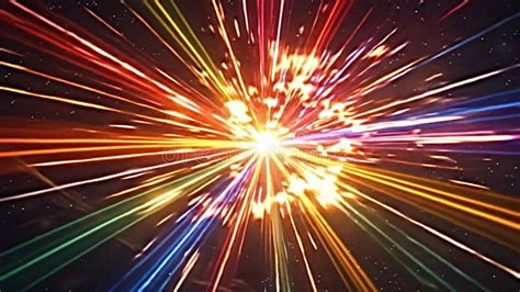 Colorful Rays Burst Energetically In A Starburst Creating A Generative Ai Stock Footage Video