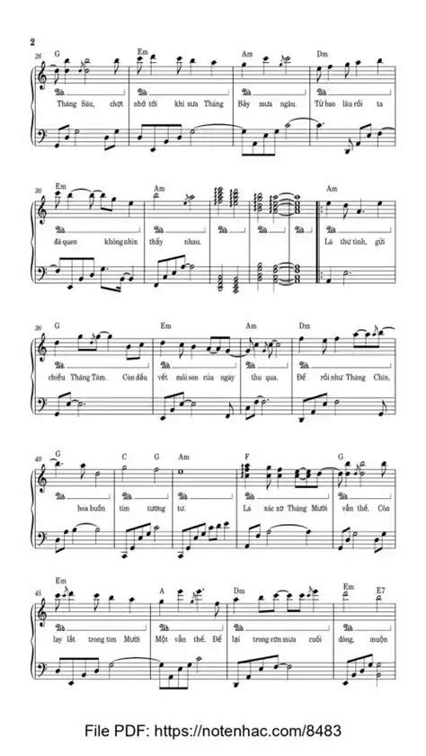 Sheet Pdf Tháng Mấy Em Nhớ Anh Miễn Phí Free Pdf
