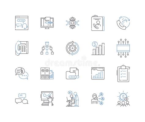 Executive Education Line Icons Collection Leadership Management