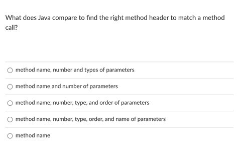 Solved What Does Java Compare To Find The Right Method