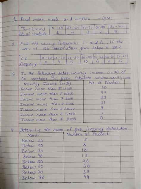 Find Mean Mode And Median Begin Tabular C C C C C C