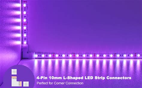 Pmxary 42pcs 4 Pin Led Strip Connectors Kit For 5050 10mm Wide Rgb Led Strip Light Includes 8 L