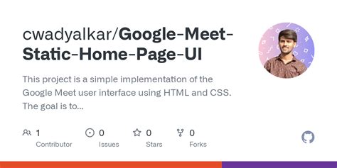 GitHub Cwadyalkar Google Meet Static Home Page UI This Project Is A Simple Implementation Of