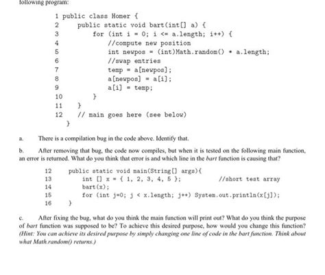 Solved A There Is A Compilation Bug In The Code Above Chegg