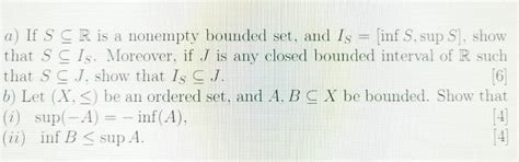 solved a if s⊆r is a nonempty bounded set and