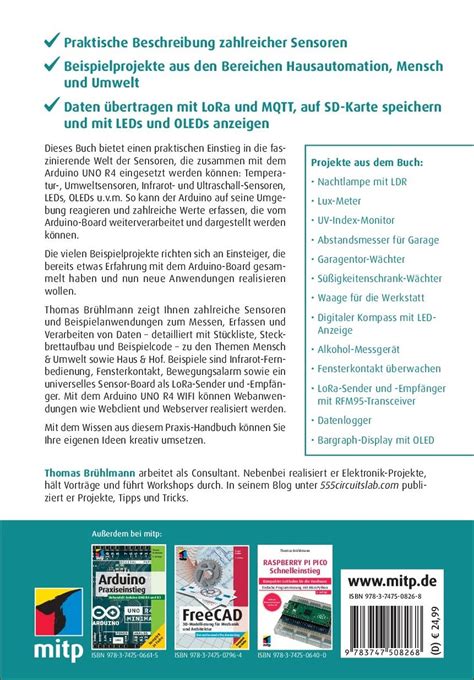 Mitp Verlag Sensoren Mit Arduino Schnelleinstieg
