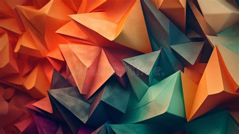 Abstract Background With Colorful Triangles Stock Illustration