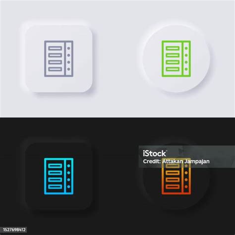 서버 아이콘 세트 웹 디자인 응용 프로그램 Ui 등을 위한 다색 Neumorphism 버튼 소프트 Ui 디자인 아이콘 세트 버튼