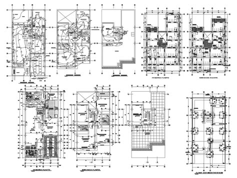 Building Working Plan With Electrical Installation 2d View Dwg File