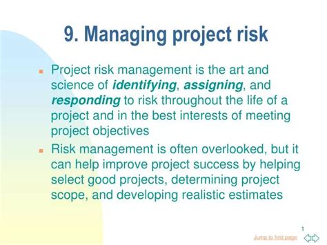 PPT 9 Managing Project Risk PowerPoint Presentation Free Download ID 410672