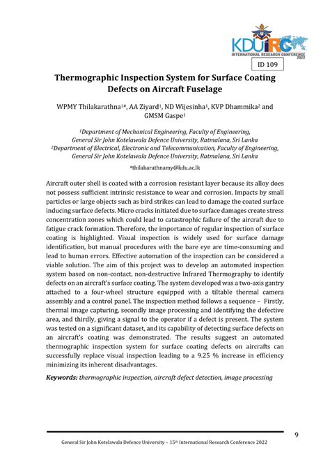 Pdf Thermographic Inspection System For Surface Coating Defects On