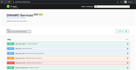 api docs dinamo networks