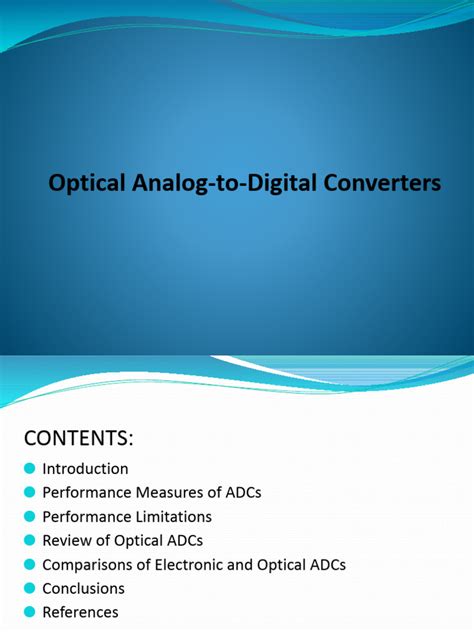 Optical Adcs Pdf Analog To Digital Converter Sampling Signal Processing