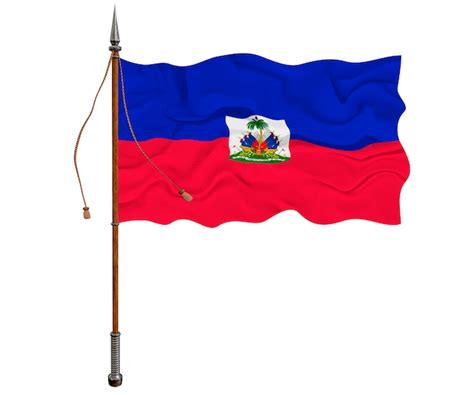 Fondo De La Bandera Nacional De Haití Con La Bandera De Haití Foto