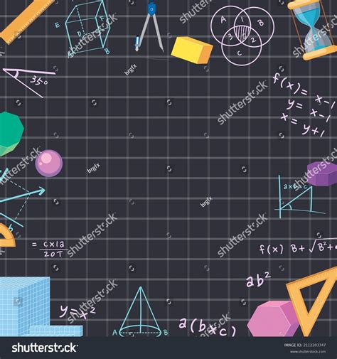 Doodle Math Objects Border Illustration Stock Vector Royalty Free 2112203747 Shutterstock