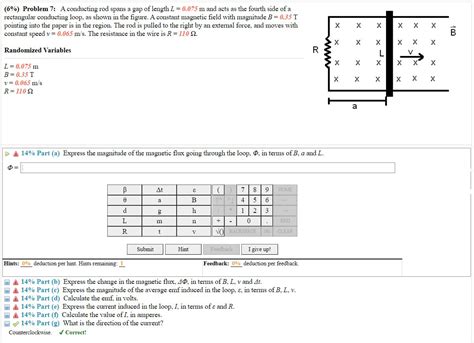 solved 6 problem 7 a conducting rod spans a gap of