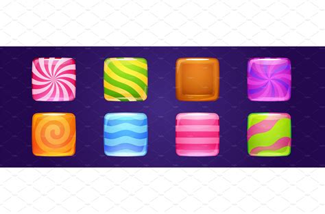 set of candy app icons game ui graphic objects ~ creative market