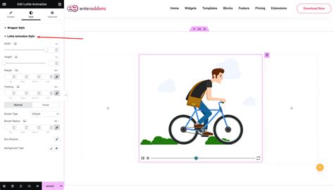 how to use lottie animation widget of enter addons enter addons