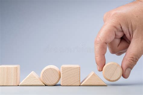 Arrange Wooden Geometric In Same Pattern Logic Stock Image Image Of