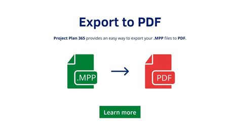 export to pdf project plan 365