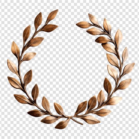Круглый лавровый венок изолированный на прозрачном фоне Премиум Ai сгенерированный Psd