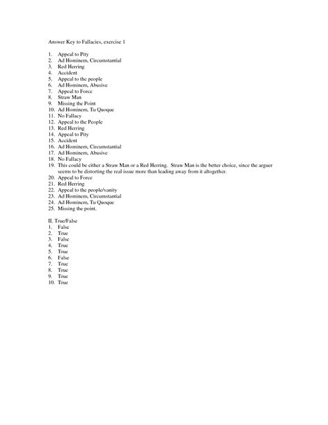 Logical Fallacy Identification Worksheet Printable Word Searches