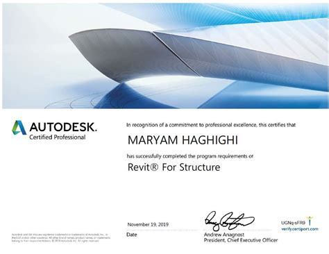 Maryam Haghighi On Linkedin Revit Structure Certificate From Autodesk Company In 2019