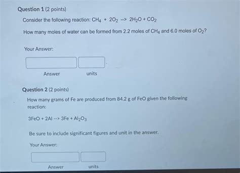 Solved Consider The Following Reaction Ch4 2o2→2h2o Co2 How