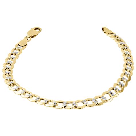 Mens 10k Yellow Gold Hollow Cuban Curb Link 650mm Diamond Cut