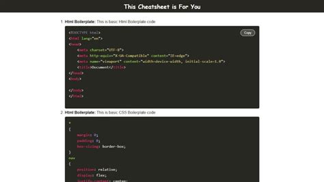 How To Make Cheat Sheet Using Html Css And Javascript