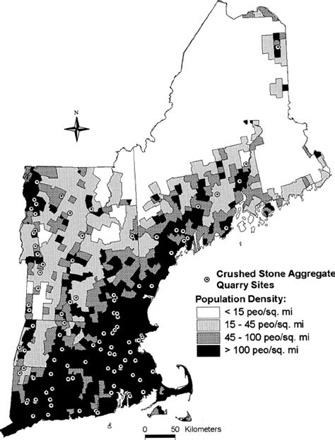 Census Tract Level Population Density And Crushed Stone Aggregate Download Scientific Diagram