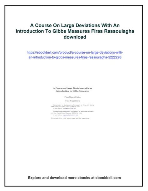 A Course On Large Deviations With An Introduction To Gibbs Measures