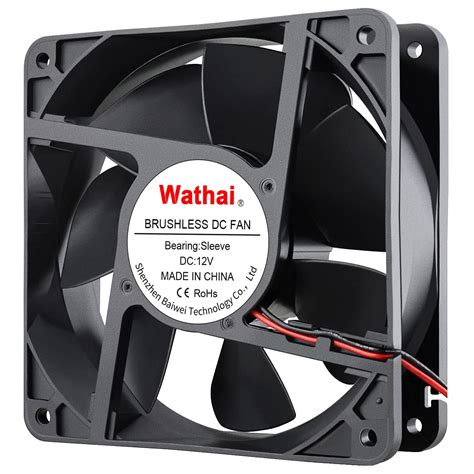 wathai 2pin 120mm x 38mm brushless cooling case fan 12v 2pin dc high