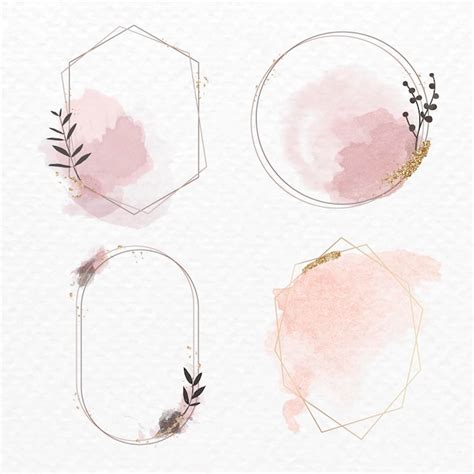 Premium Vector Geometric Floral Frame Collection Vector