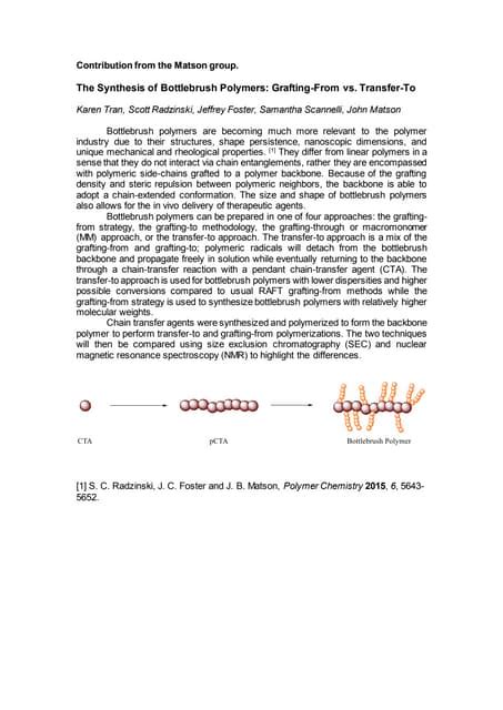 Karen Tran Bottlebrush Polymers Abstract Docx Chemistry Science