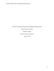 EBP Task Paper Docx Evidence Based Practice And Applied Nursing Research C Task