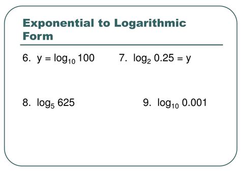 Ppt Lesson 5 6 Logarithms And Logarithmic Functions Powerpoint